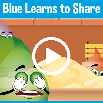 Blue Learns To Share Educational Cartoons - RainbowSmart